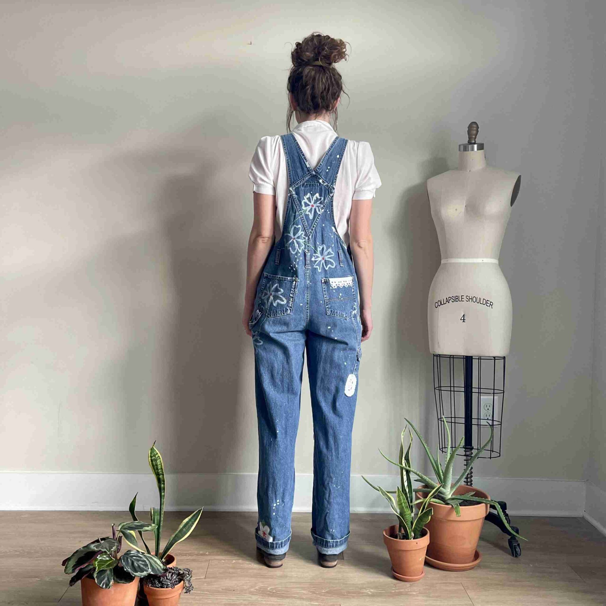 Americana Denim Hand Painted Overalls | RE.STATEMENT | The Upcycled ...