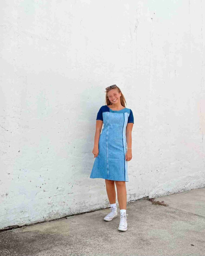 Mixed Wash Denim Smock Dress - Custom Size and Design | RE.STATEMENT ...