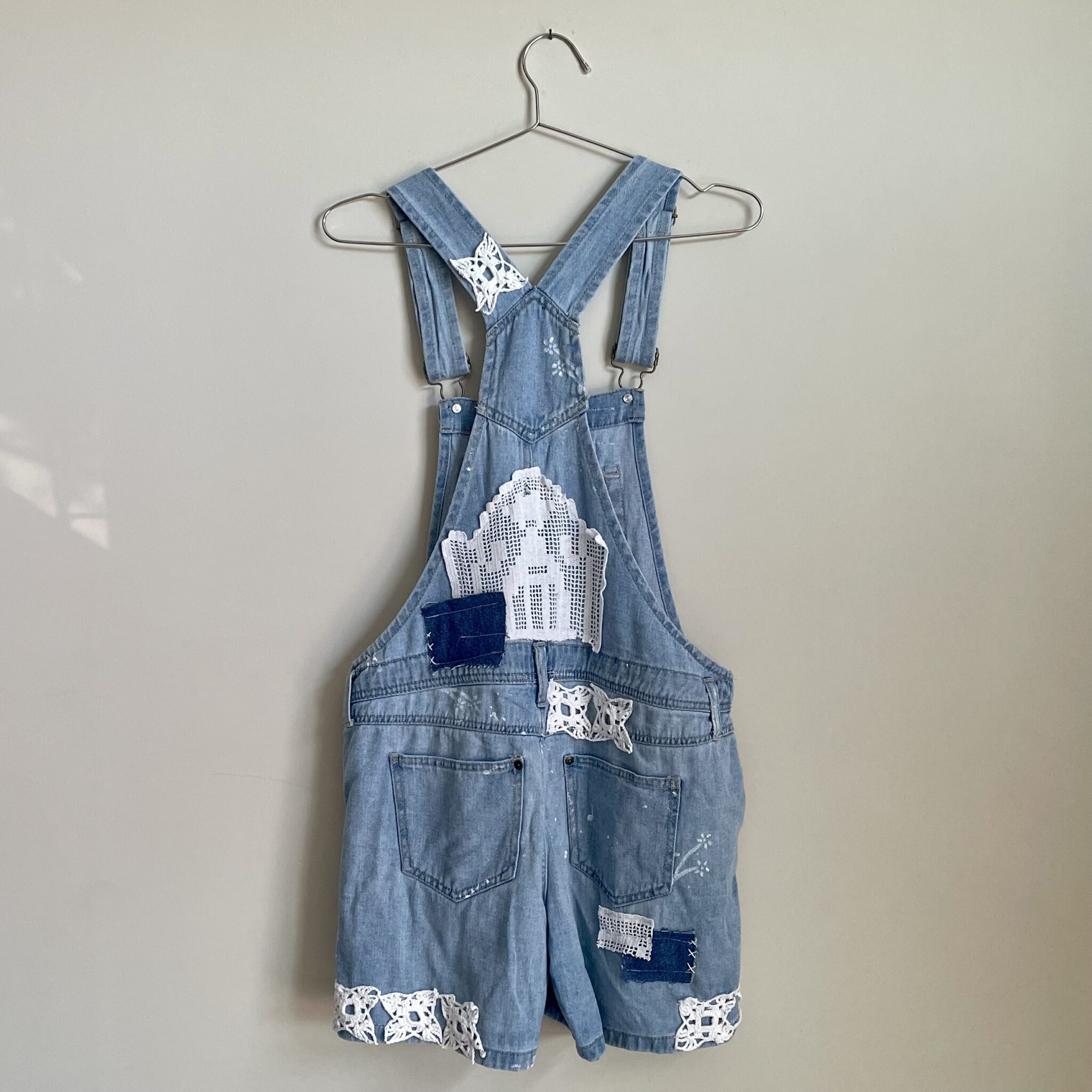 Patchwork Denim Short Romper Overalls | RE.STATEMENT | The Upcycled ...