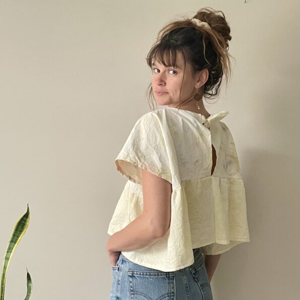 Yellow Tie-dyed Babydoll Crop Top | RE.STATEMENT | The Upcycled Fashion ...