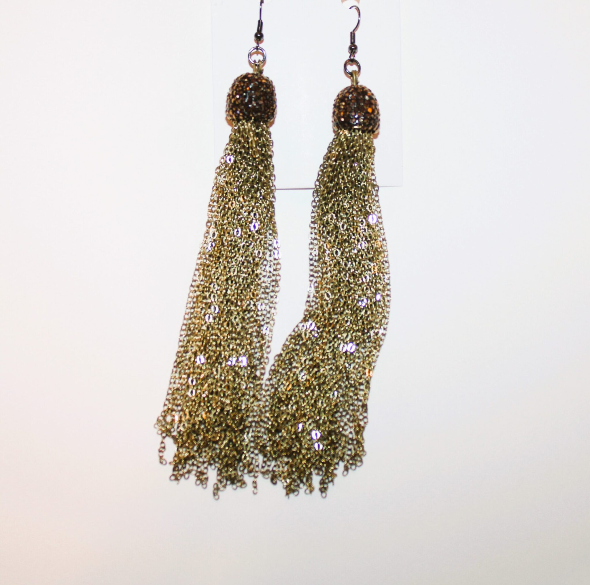 Bronze and Gold Tone Waterfall Chain Pierced Earrings | RE.STATEMENT ...