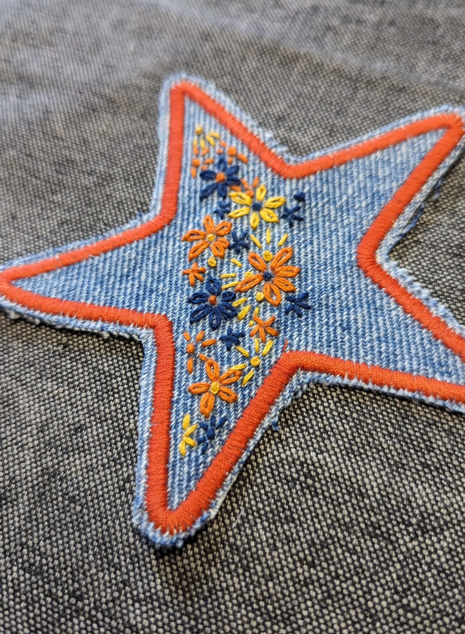 Floral Embroidered Star Patch by Sensible Slacks | RE.STATEMENT | The ...