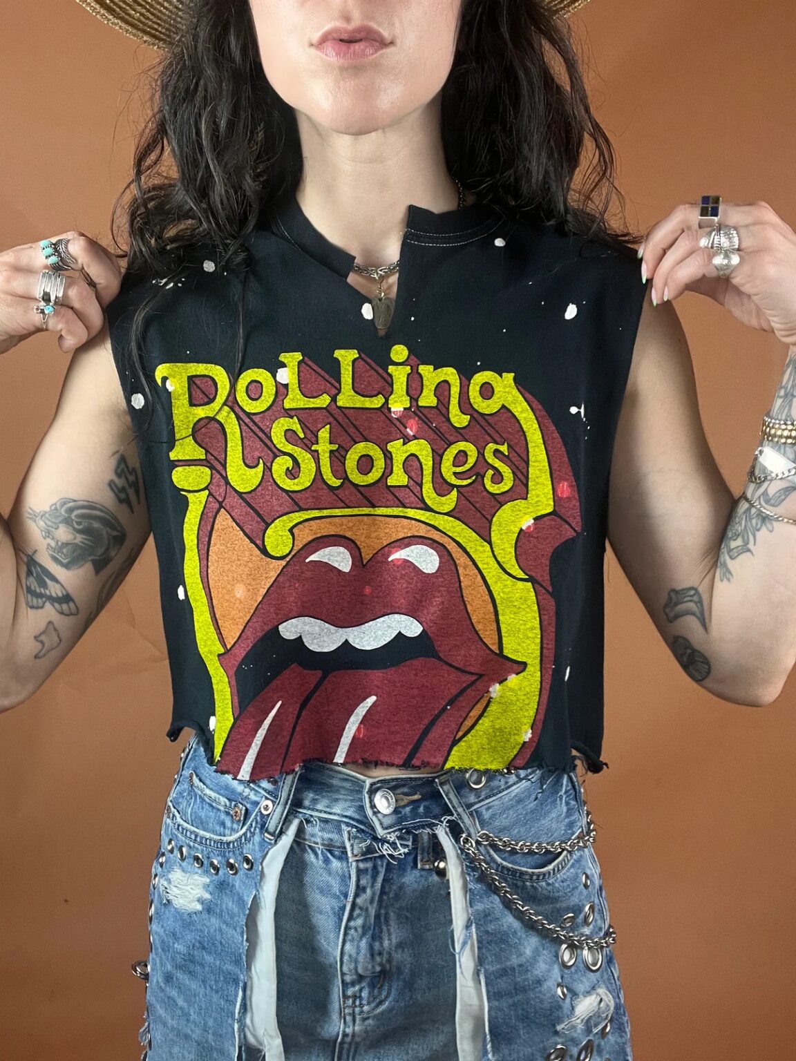 Rolling Stones Serape Crop Tank Top | RE.STATEMENT | The Upcycled ...