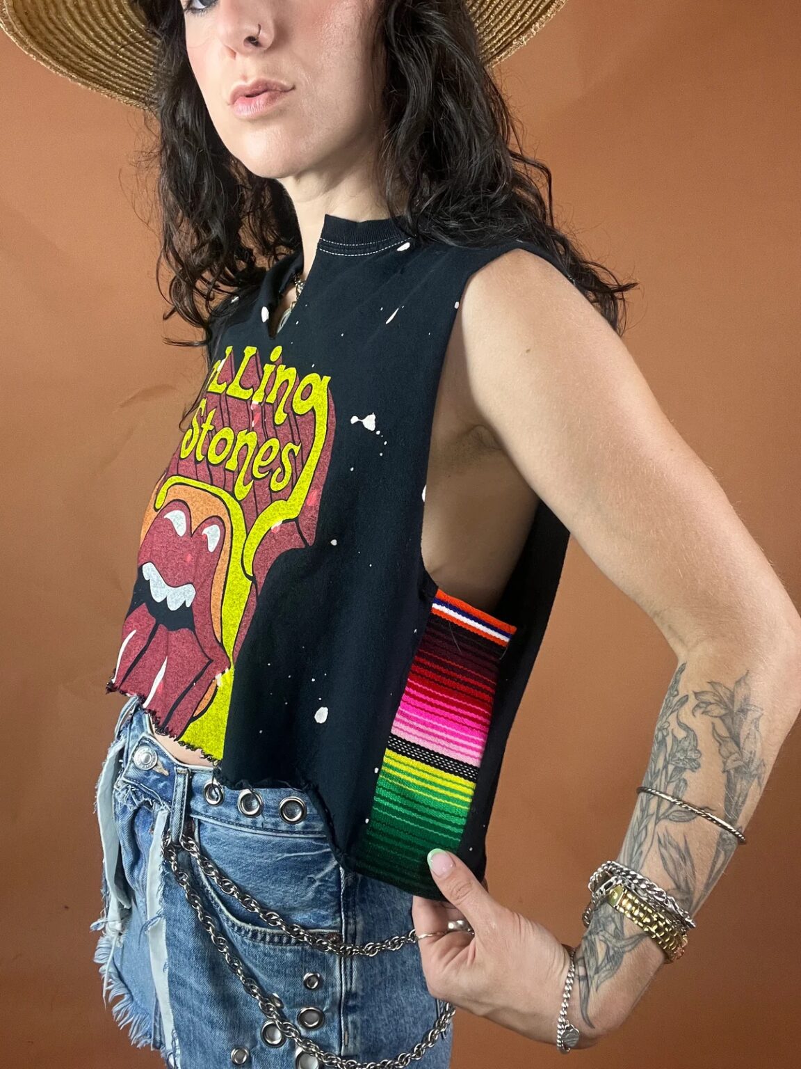 Rolling Stones Serape Crop Tank Top | RE.STATEMENT | The Upcycled ...